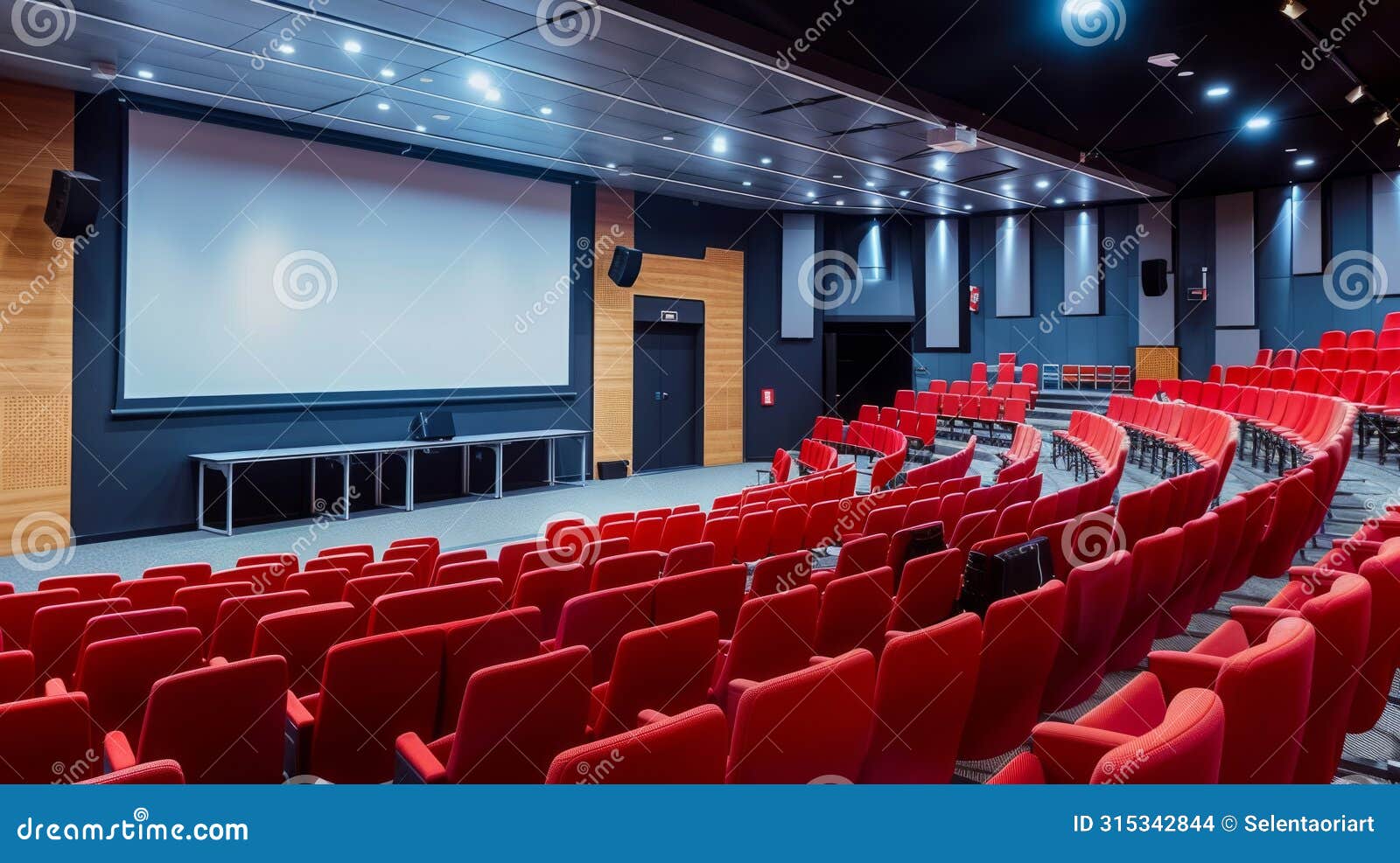 High-Tech Conference Auditorium Stock Illustration - Illustration of ...