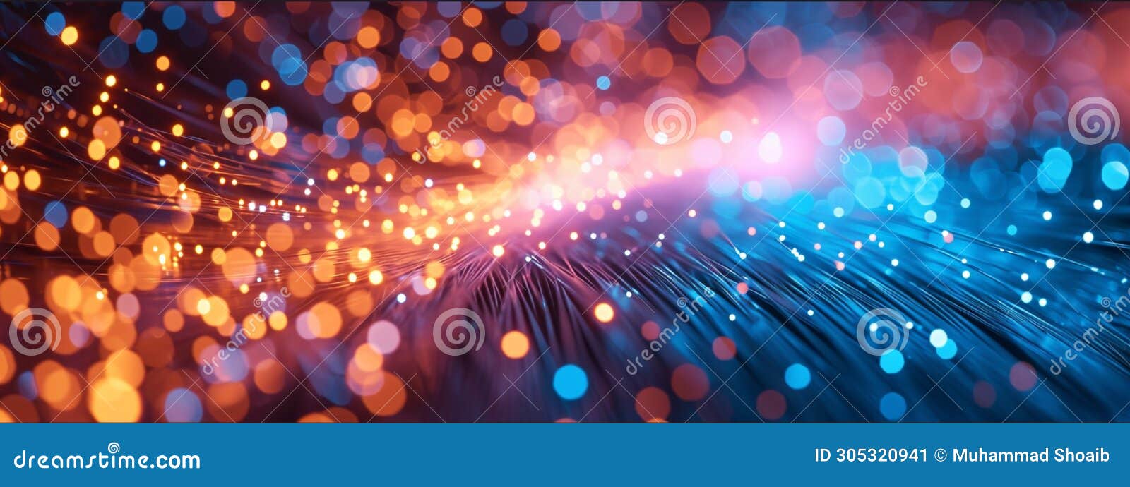 High Tech Connectivity Glass Fiber Cable Banner for Web Design Stock ...