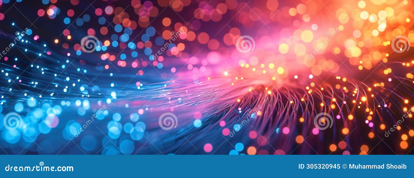 High Tech Connectivity Glass Fiber Cable Banner for Web Design Stock ...