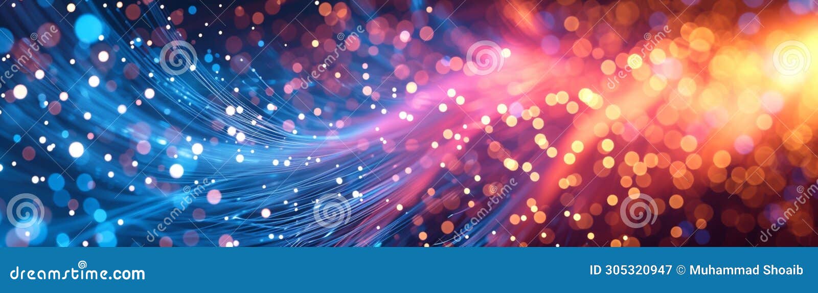 High Tech Connectivity Glass Fiber Cable Banner for Web Design Stock ...