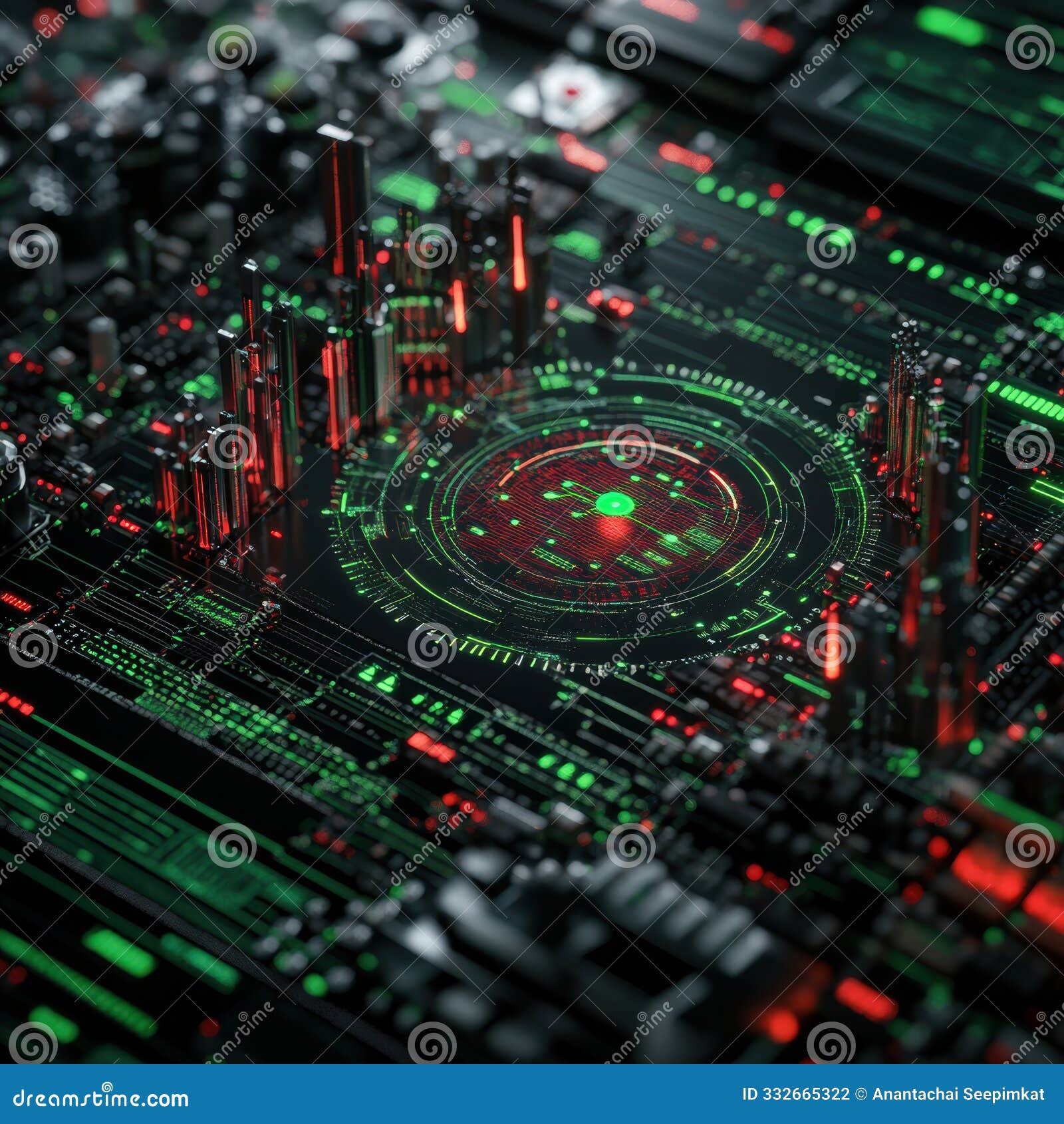 A High-tech Control Panel with a Detailed Digital Interface ...