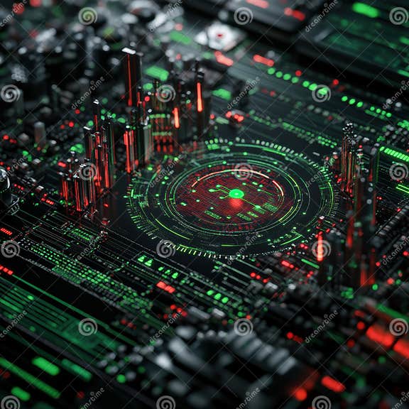 A High-tech Control Panel with a Detailed Digital Interface ...