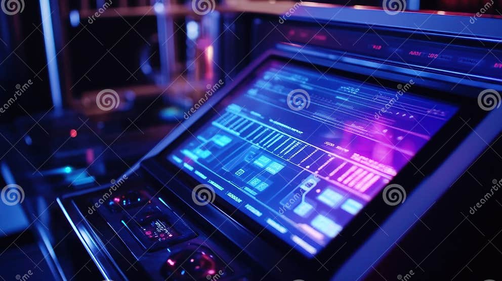 High Tech Control Panel in a Modern Laboratory Setting Stock Photo ...