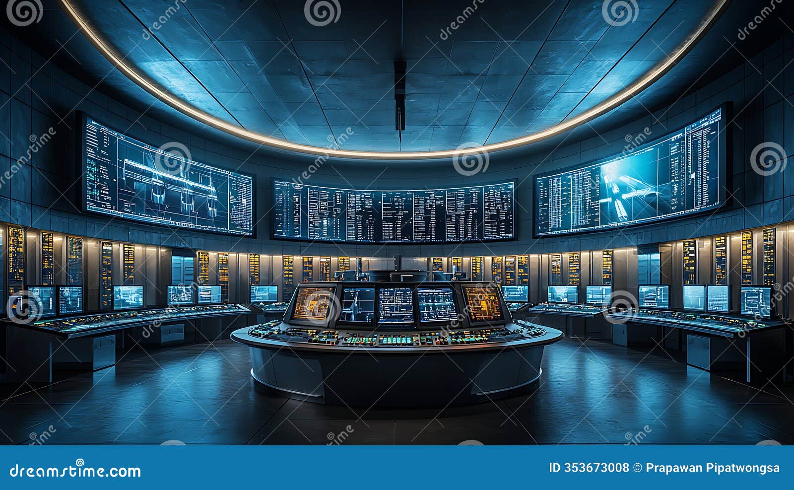 High Tech Control Room with Advanced Screens and Monitoring Systems ...