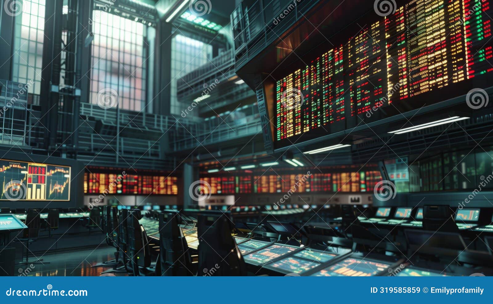 High-Tech Control Room Filled with Electronic Screens Stock Image ...