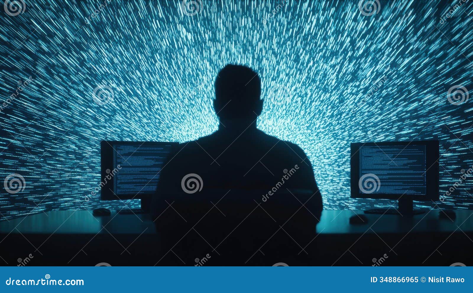 High-Tech Control Room for Logistics with Digital Visual Effects Stock ...