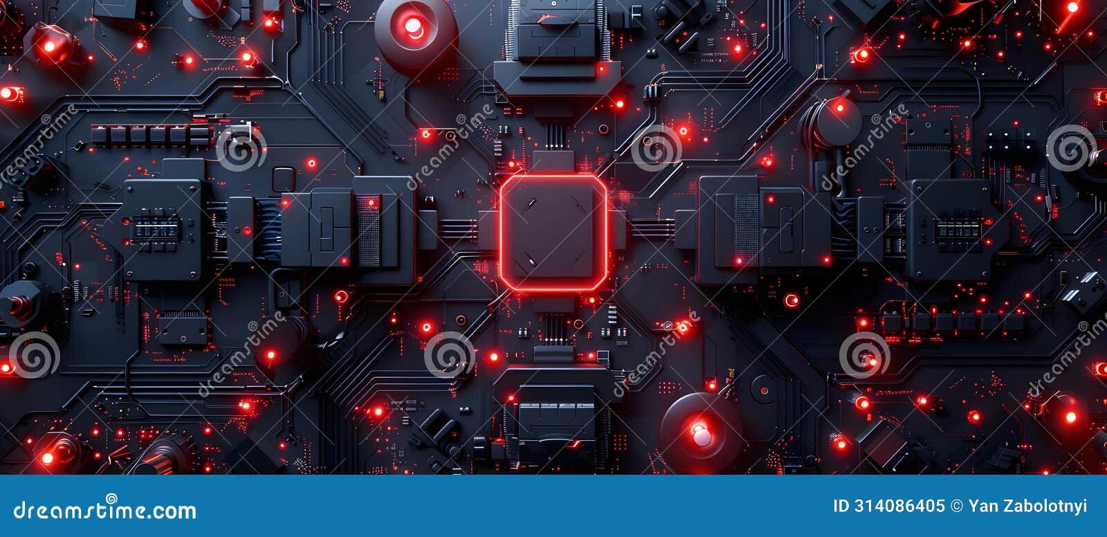 High-Tech Core: Futuristic Circuitry and Processors. Concept Technology ...