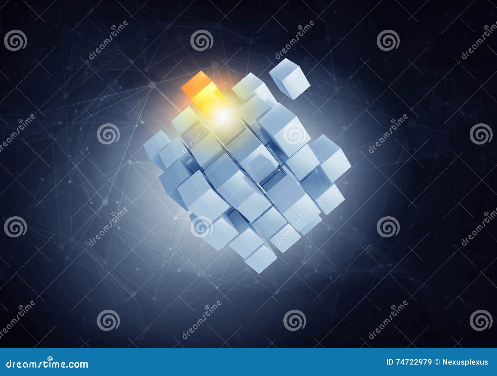 High Tech Cube Figure . Mixed Media Stock Image - Image of shape ...