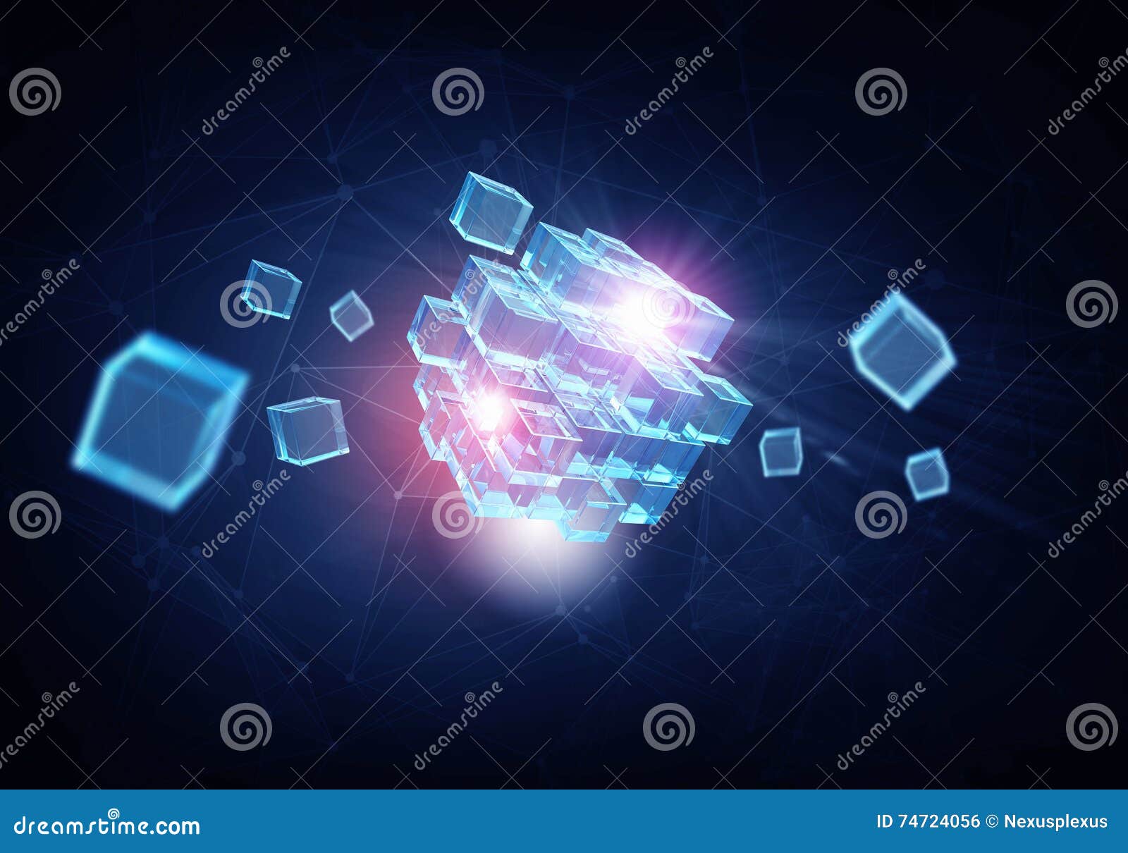 High Tech Cube Figure . Mixed Media Stock Photo - Image of square ...