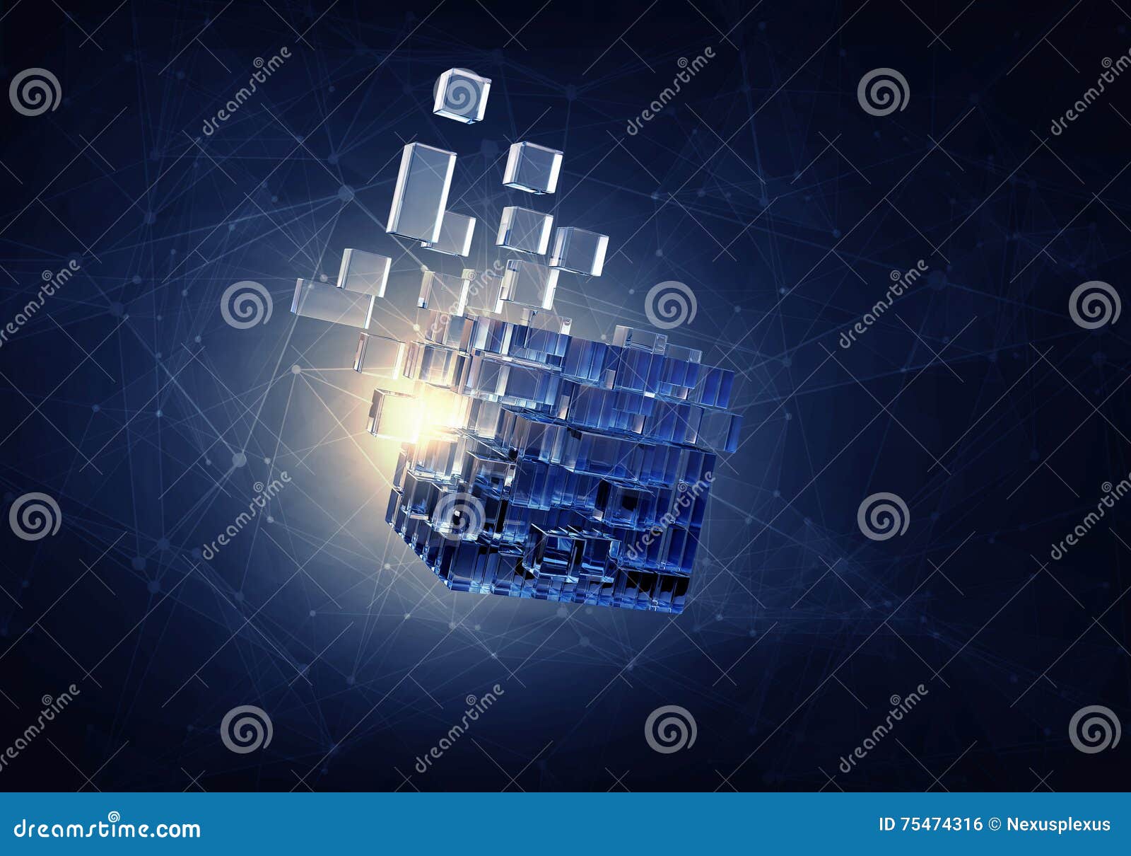 High Tech Cube Figure . Mixed Media Stock Photo - Image of shape ...