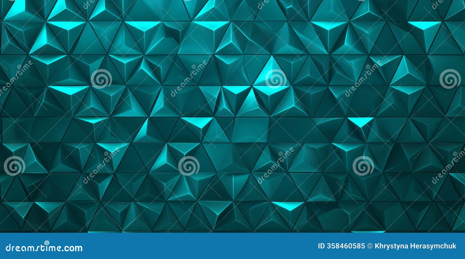 High-tech Cyan Background with a Triangular Block Structure. a Wall ...