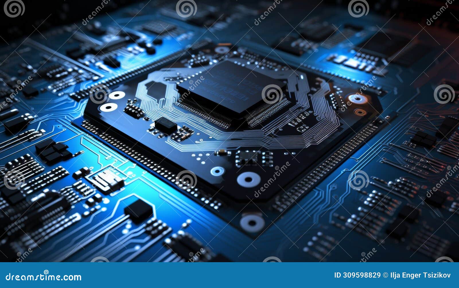 High Tech Cyber Security Concept Computer Chip and Processor ...
