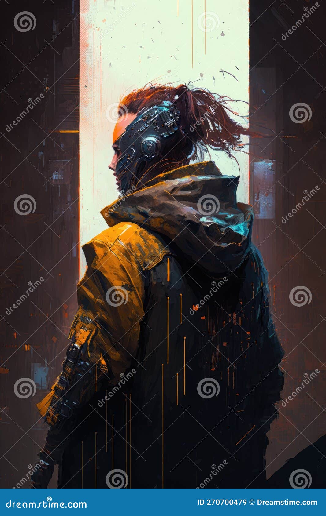 High-tech Cyberpunk Trickster Digital Art Poster AI Generation Stock ...