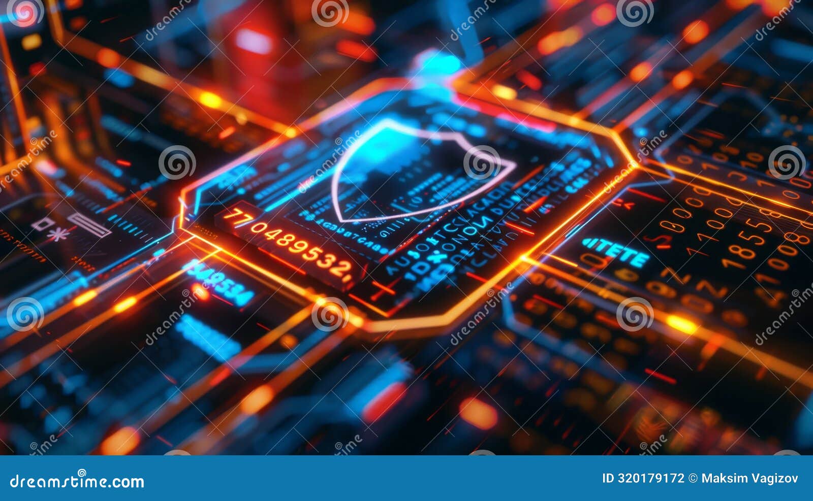 High-Tech Cybersecurity Visualization, Generative AI Stock Photo ...