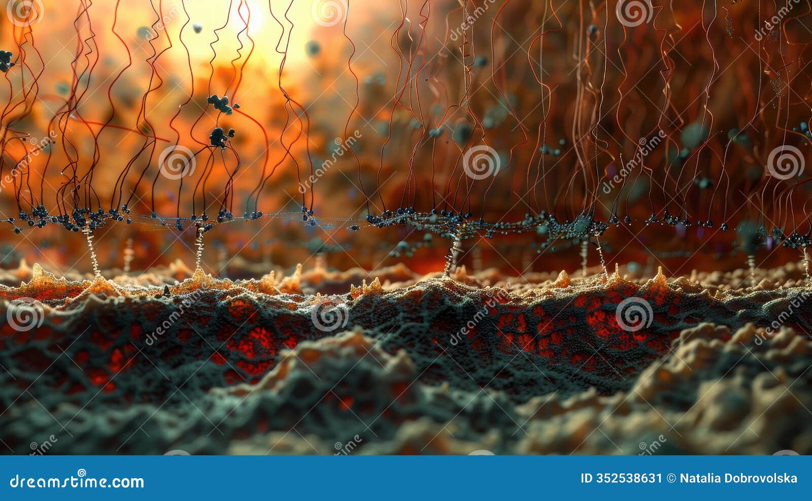 High-tech 3D Enzyme Protein Bond Visualization, Glowing Vibrant ...