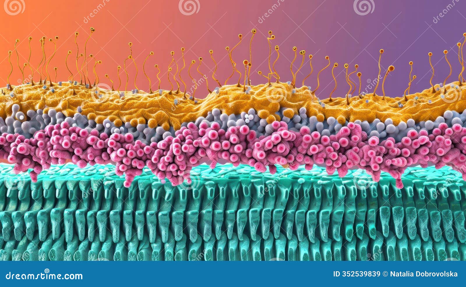High-tech 3D Enzyme Protein Bond Visualization, Glowing Vibrant ...