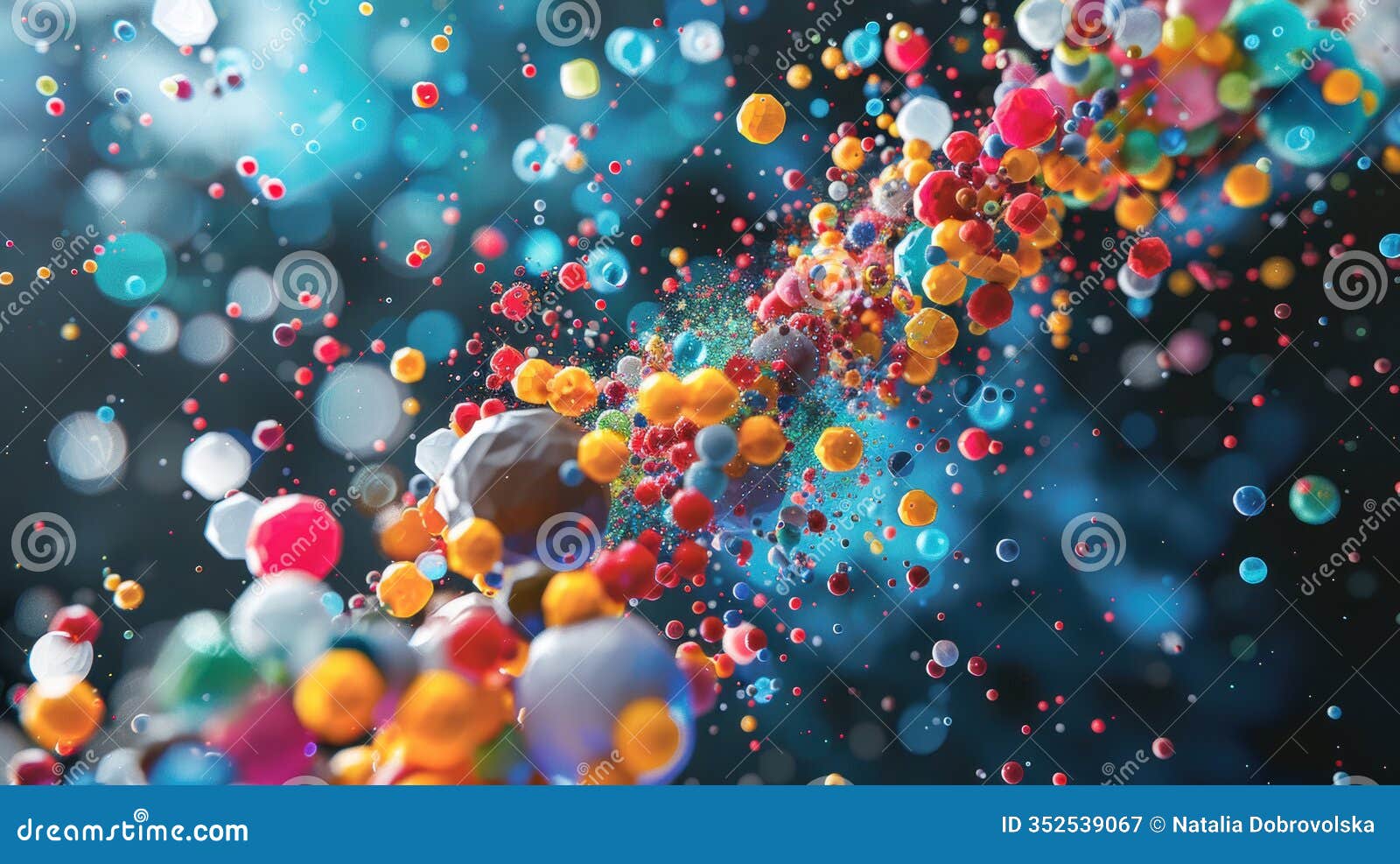 High-tech 3D Enzyme Protein Bond Visualization, Glowing Vibrant ...