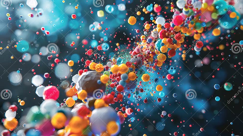 High-tech 3D Enzyme Protein Bond Visualization, Glowing Vibrant ...