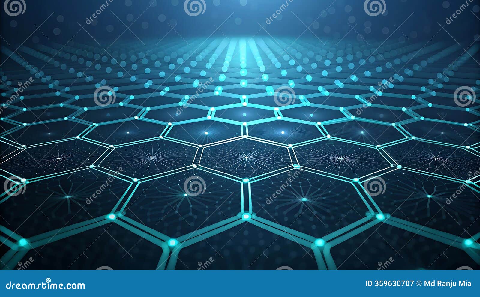 Futuristic Abstract Technology Background with 3D Hexagon and AI Cyber ...