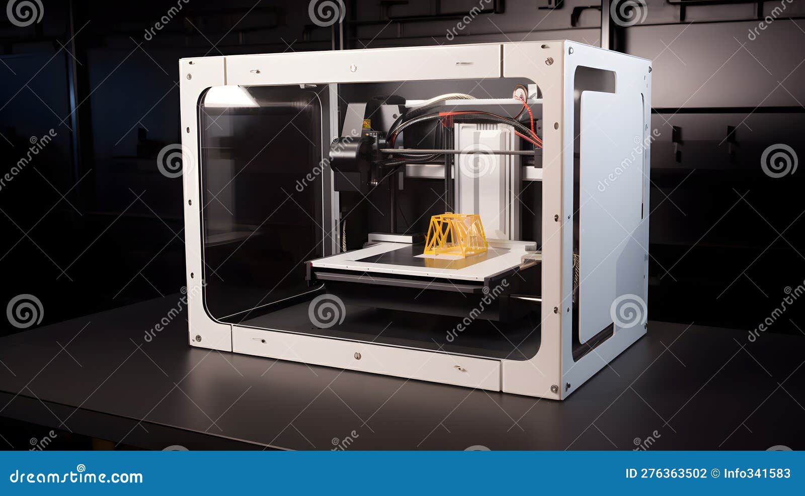 A High-tech 3D Printing Machine Creating a Prototype Created with ...