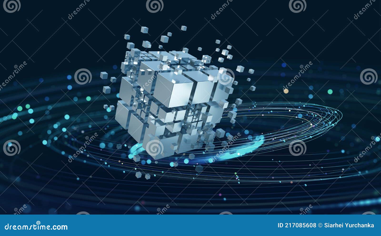 Digital Field, Informational Data Flow. Data Storage And Protection ...