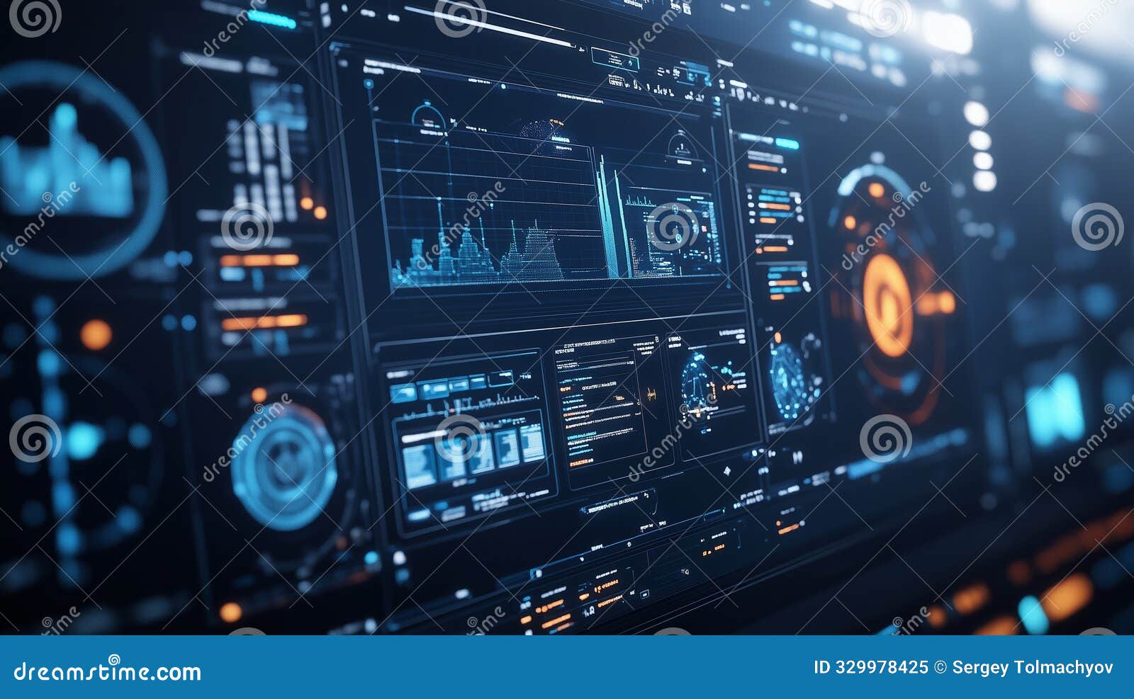 High-Tech Data Dashboard Displaying Real-Time Analytics in Modern ...