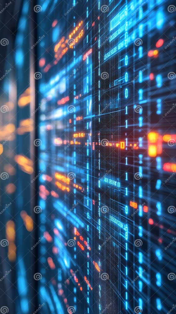 High-Tech Data Visualization with Colorful Digital Clusters and ...