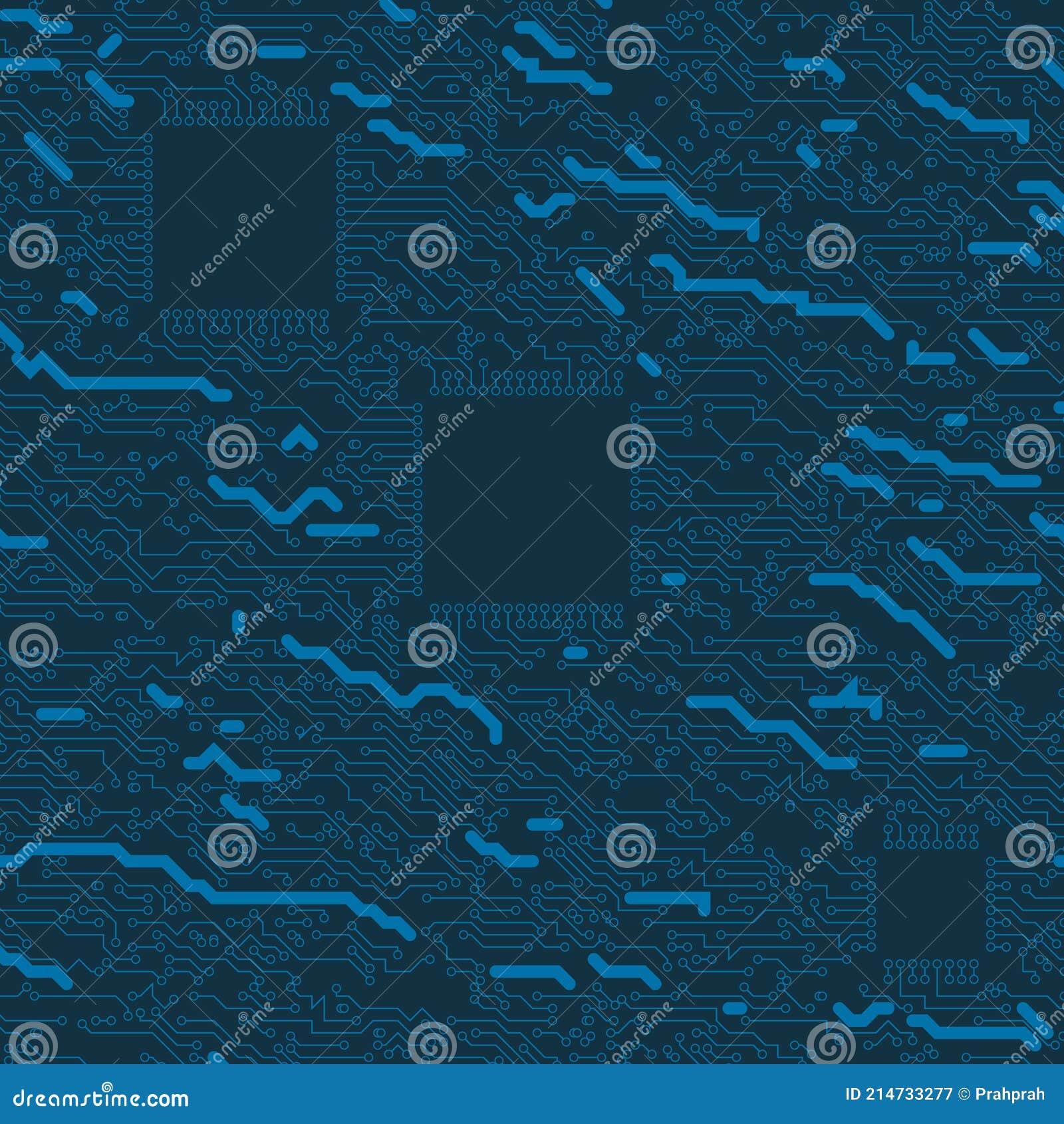 High-tech Digital Blue Circuit Board 2D Concept Stock Vector ...