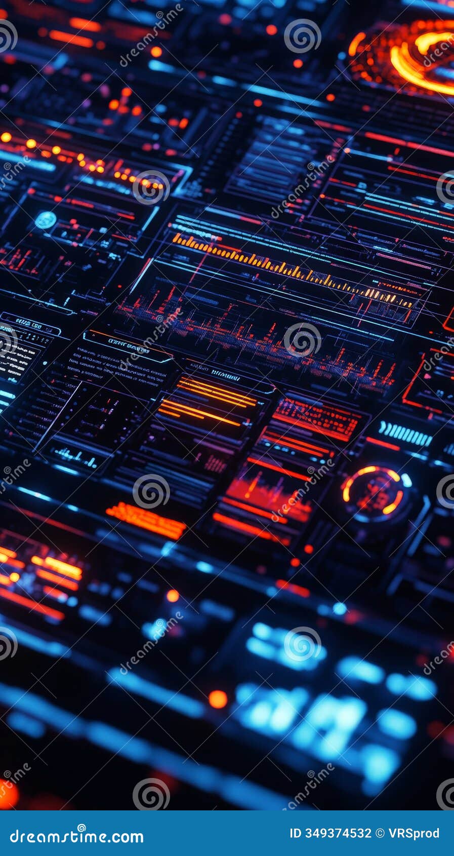 High-tech Digital Dashboard with Futuristic Interface and Data Displays Stock Photo - Image of ...