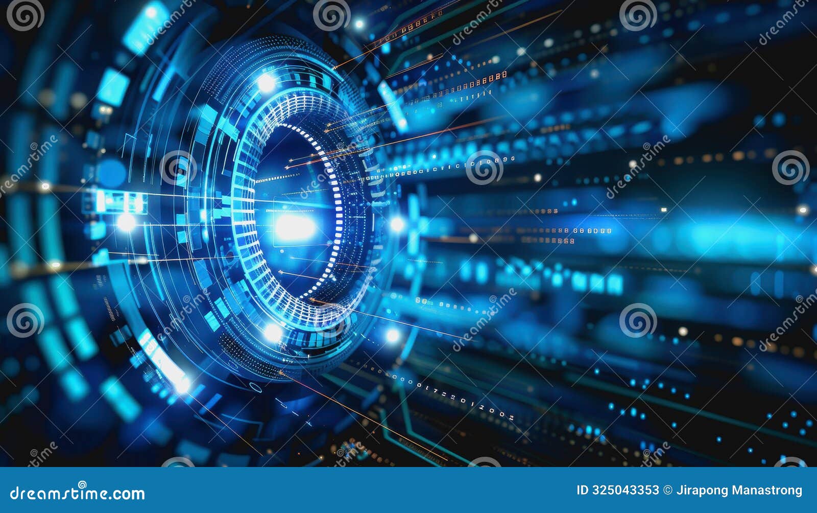 High-tech Digital Interface with Blue Circuitry, Depicting Futuristic ...