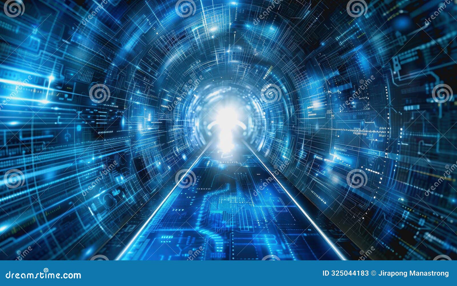 High-tech Digital Interface with Blue Circuitry, Depicting Futuristic ...