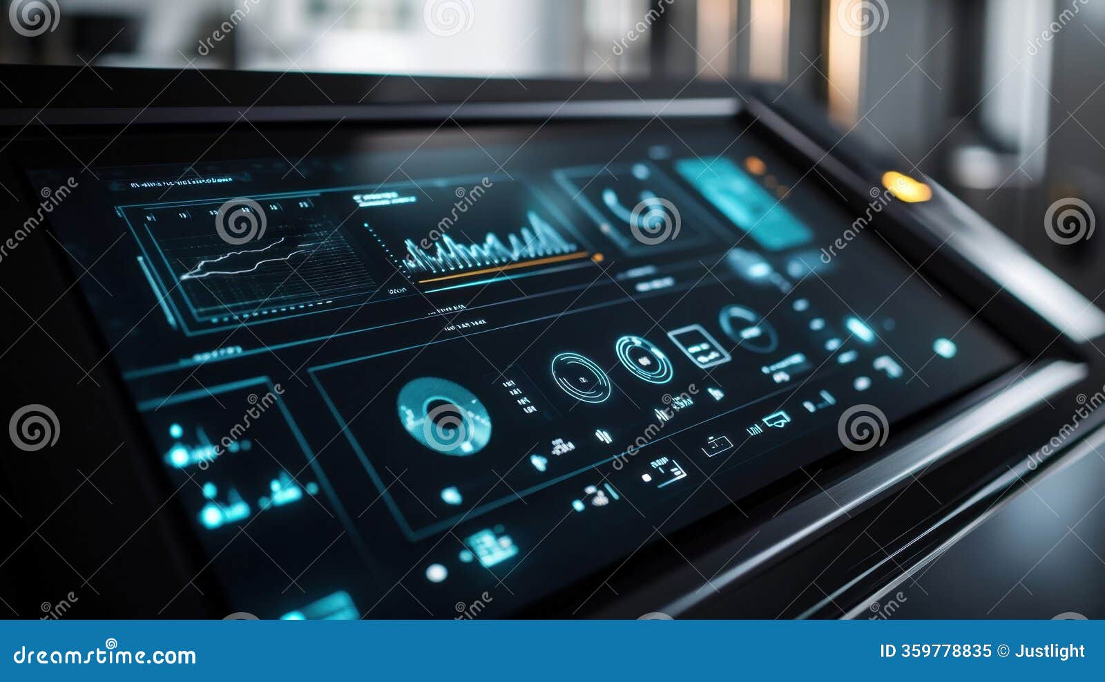 Analyzing Data on Futuristic Digital Interface Stock Image - Image of ...