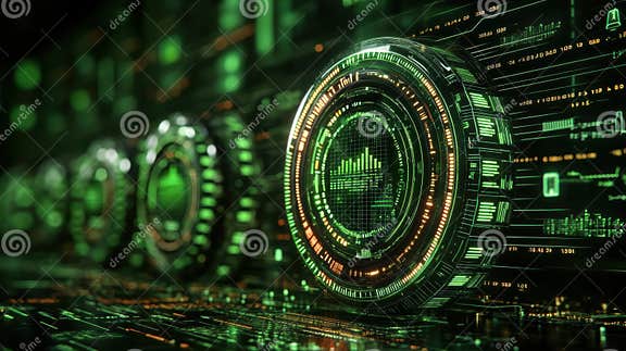 A High-tech Digital Interface Filled with Intricate Data Visuals and ...