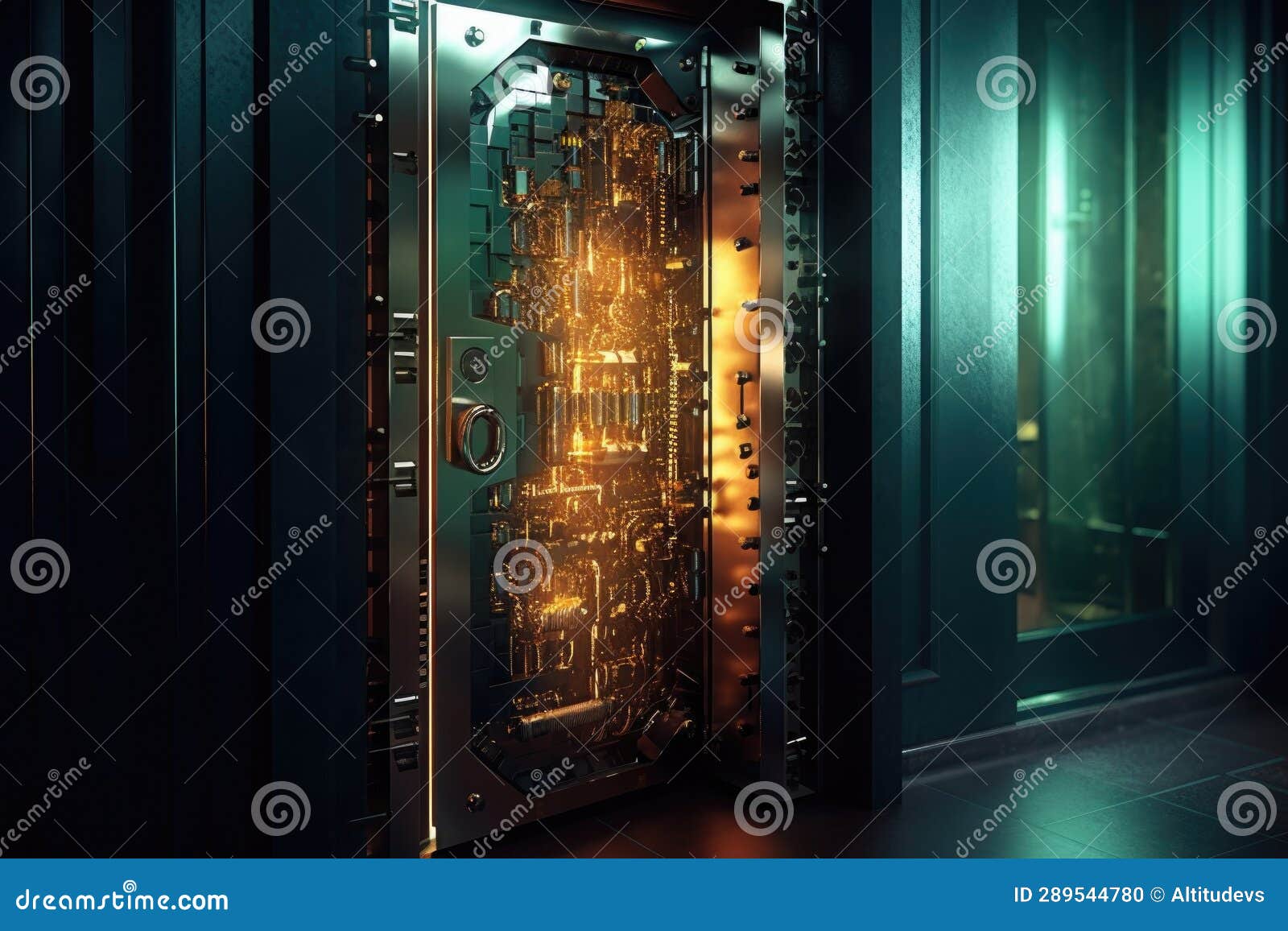 High-tech Digital Lock on a Virtual Door Stock Photo - Image of ...