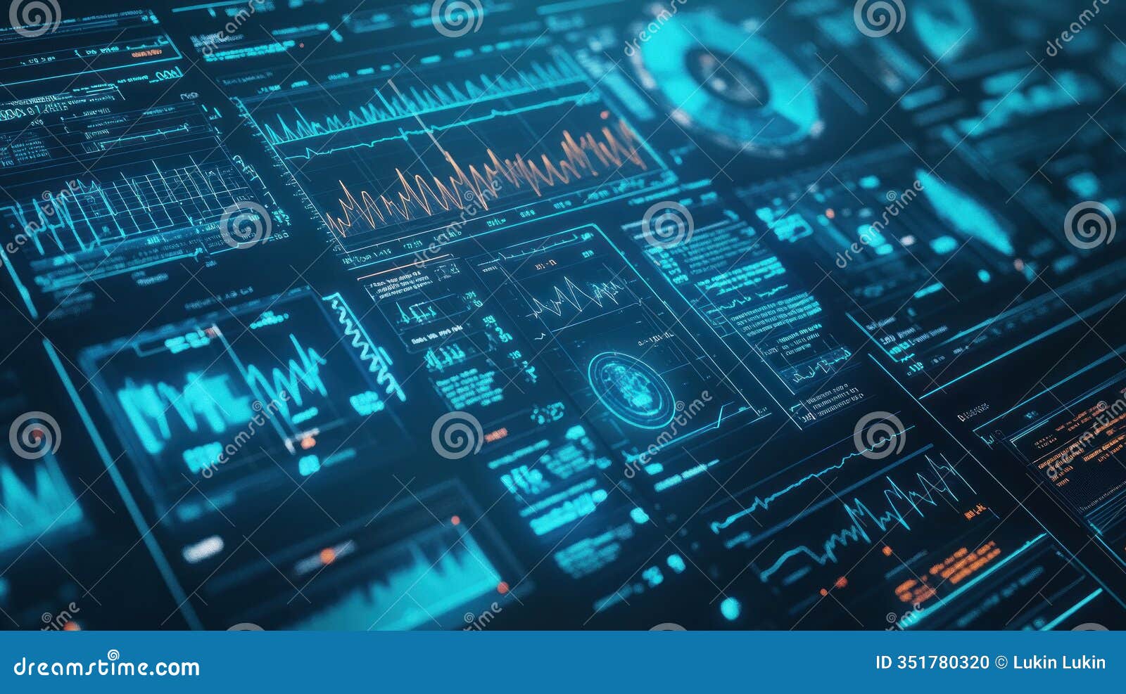 High Tech Digital Medical Monitoring Chart on Screen Display Stock ...