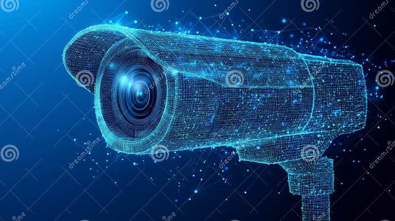 High-Tech Digital Surveillance Camera Concept Stock Illustration ...