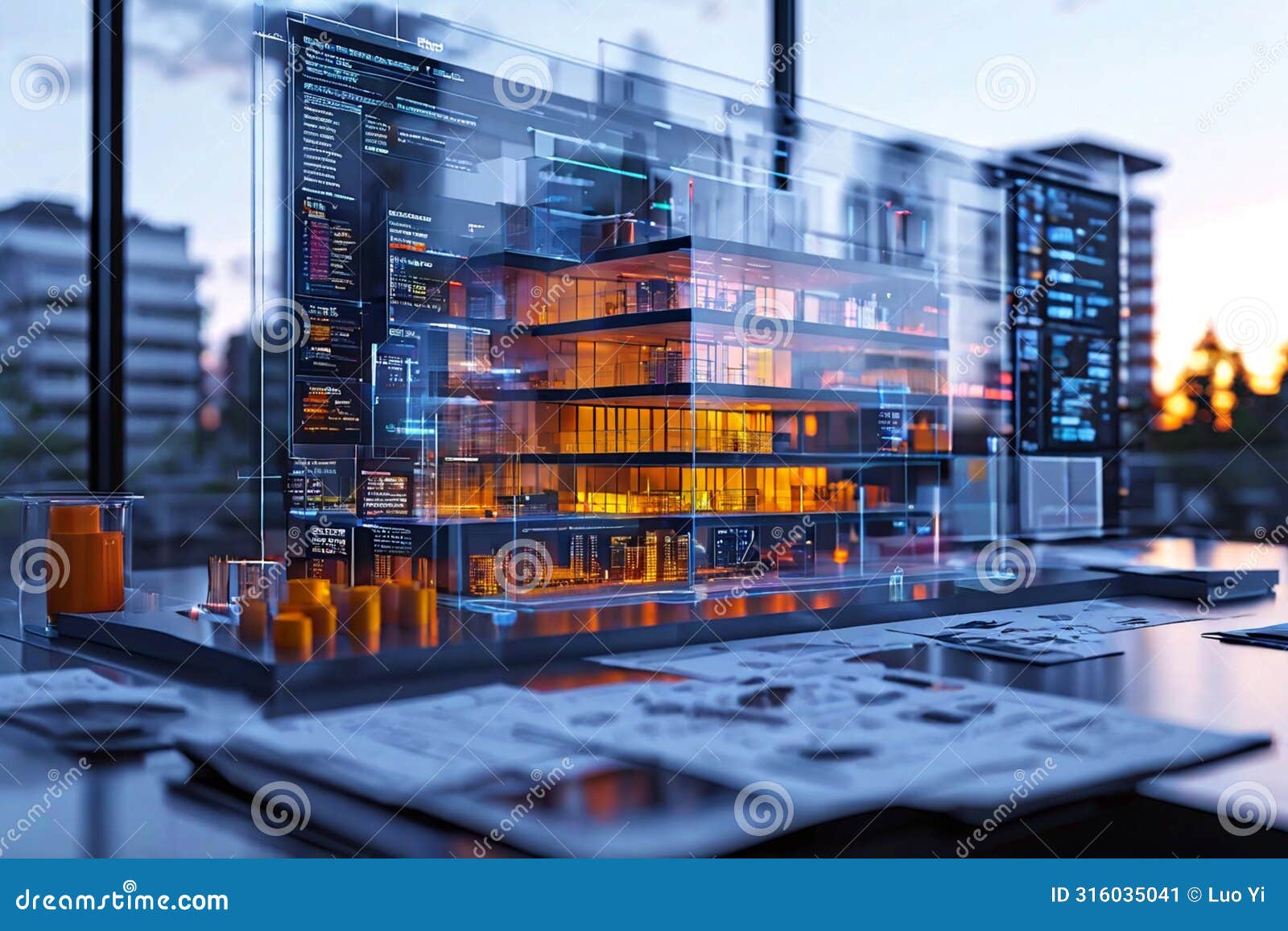 High-Tech Display: Data Insights in Modern Finance or Tech Stock ...