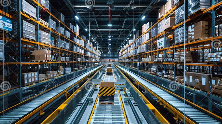 High-Tech Distribution Center Stock Illustration - Illustration of ...