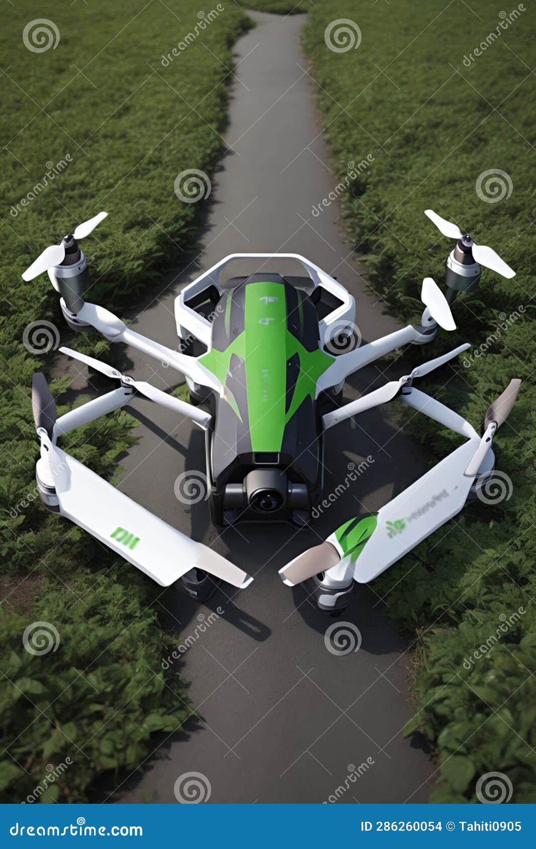 High Tech Drone DJI with GPS Flying Stock Illustration - Illustration ...