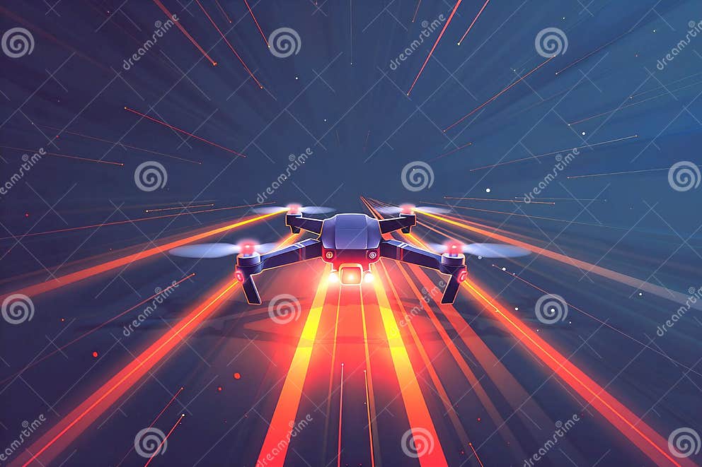 A High-tech Drone Flying through a Dynamic Light Trail with Speed ...