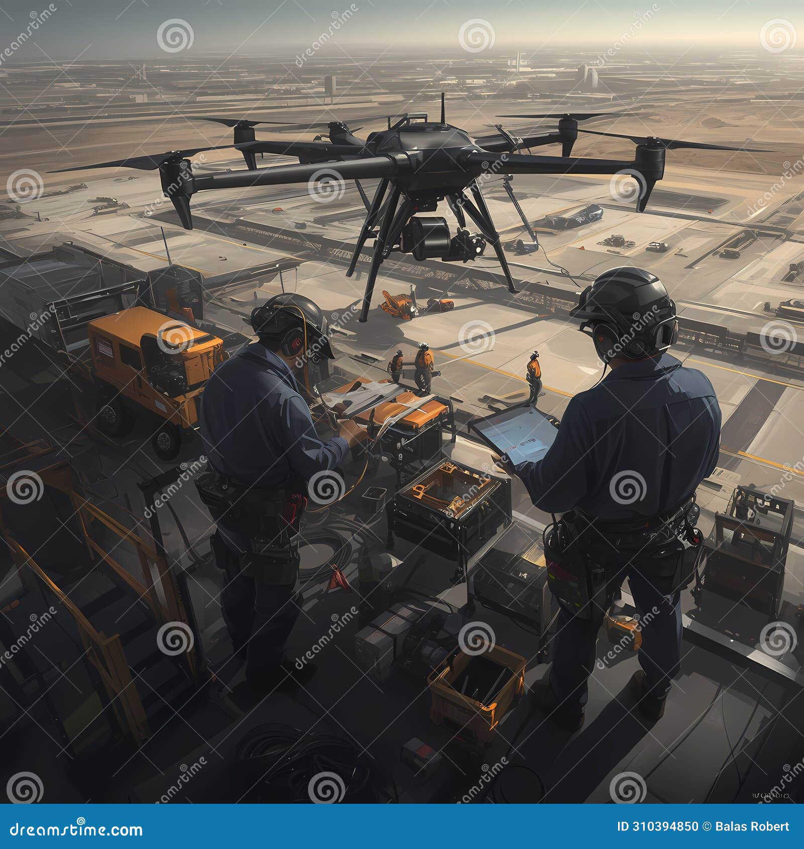 Pilots Operating The Cockpit Of An Aircraft Stock Photography ...