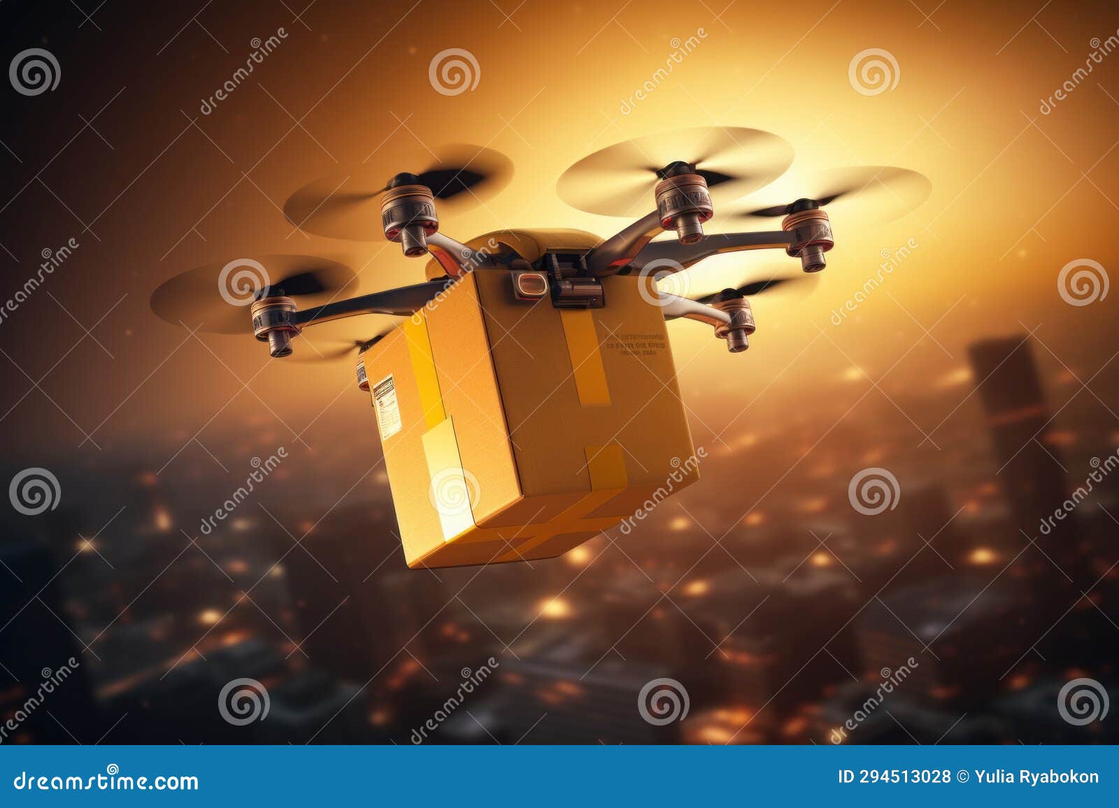 High-tech Drone Parcel Delivery. Generate Ai Stock Illustration ...