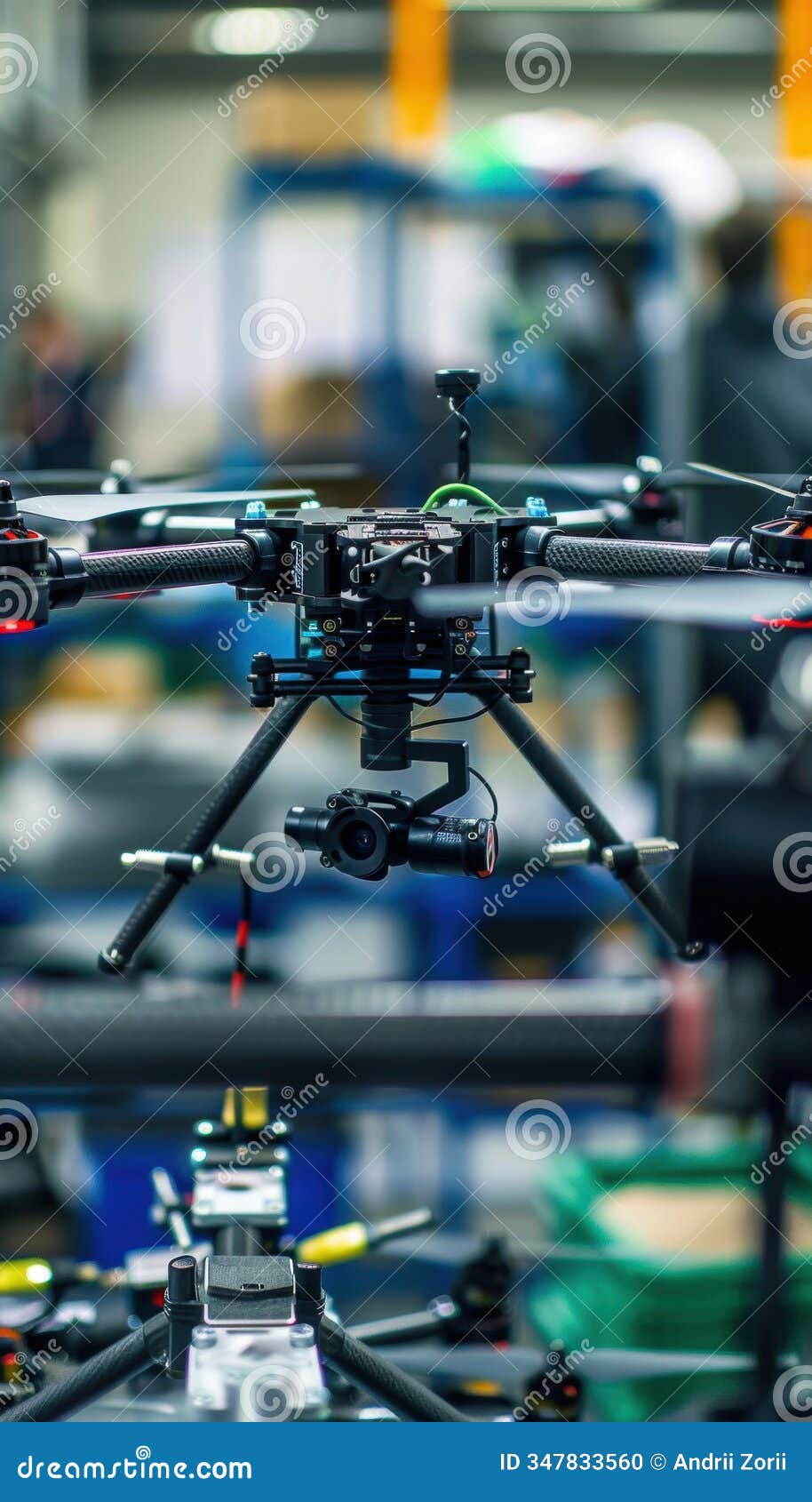 High-Tech Drone Testing on Production Line for Quality Assurance and ...