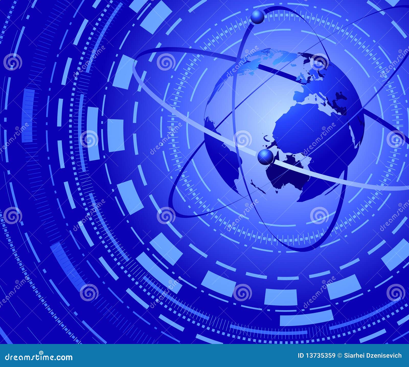 High-tech earth map stock vector. Illustration of digital - 13735359