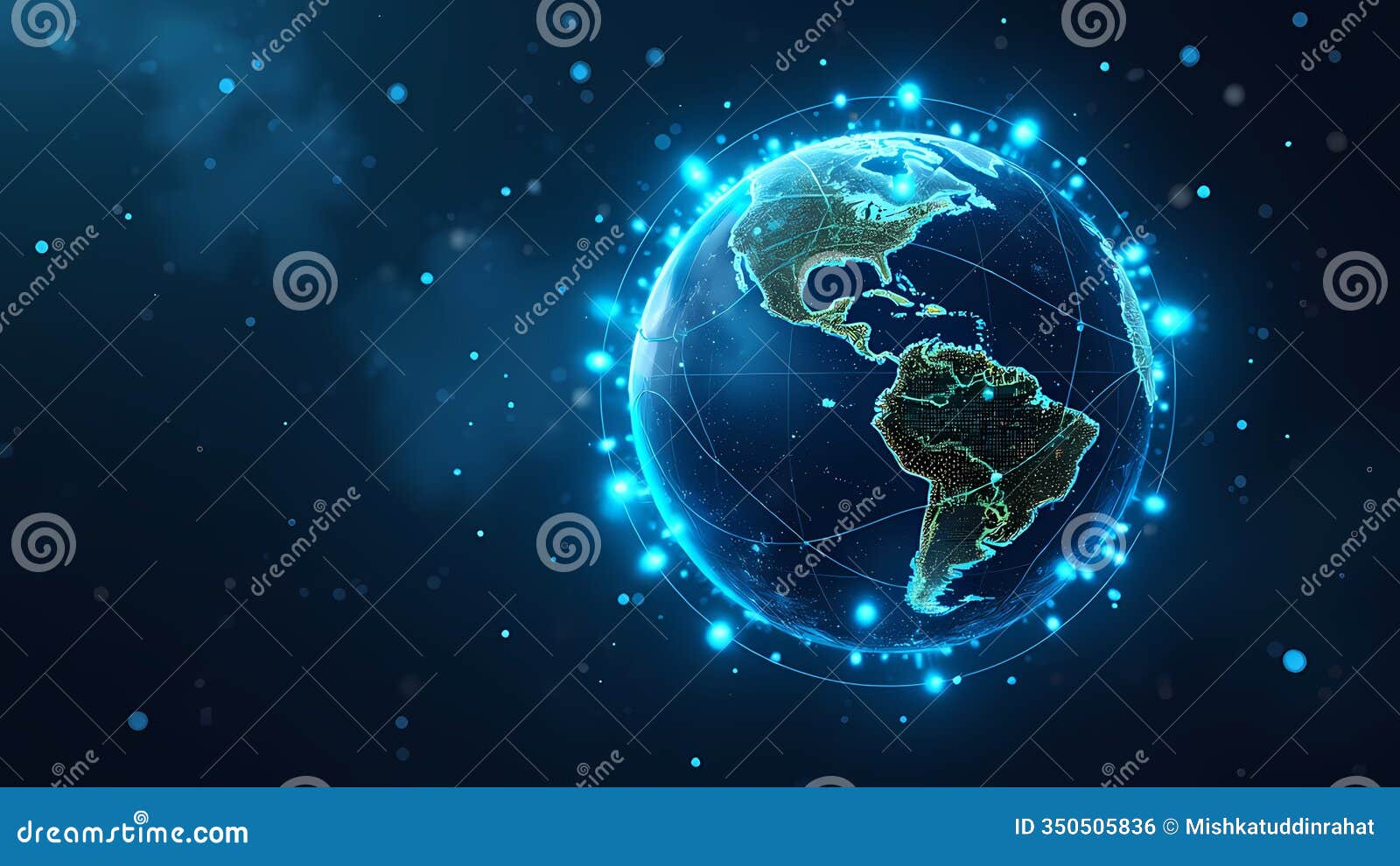 High-Tech Earth with Pathways in Cosmic Backdrop Stock Photo - Image of ...