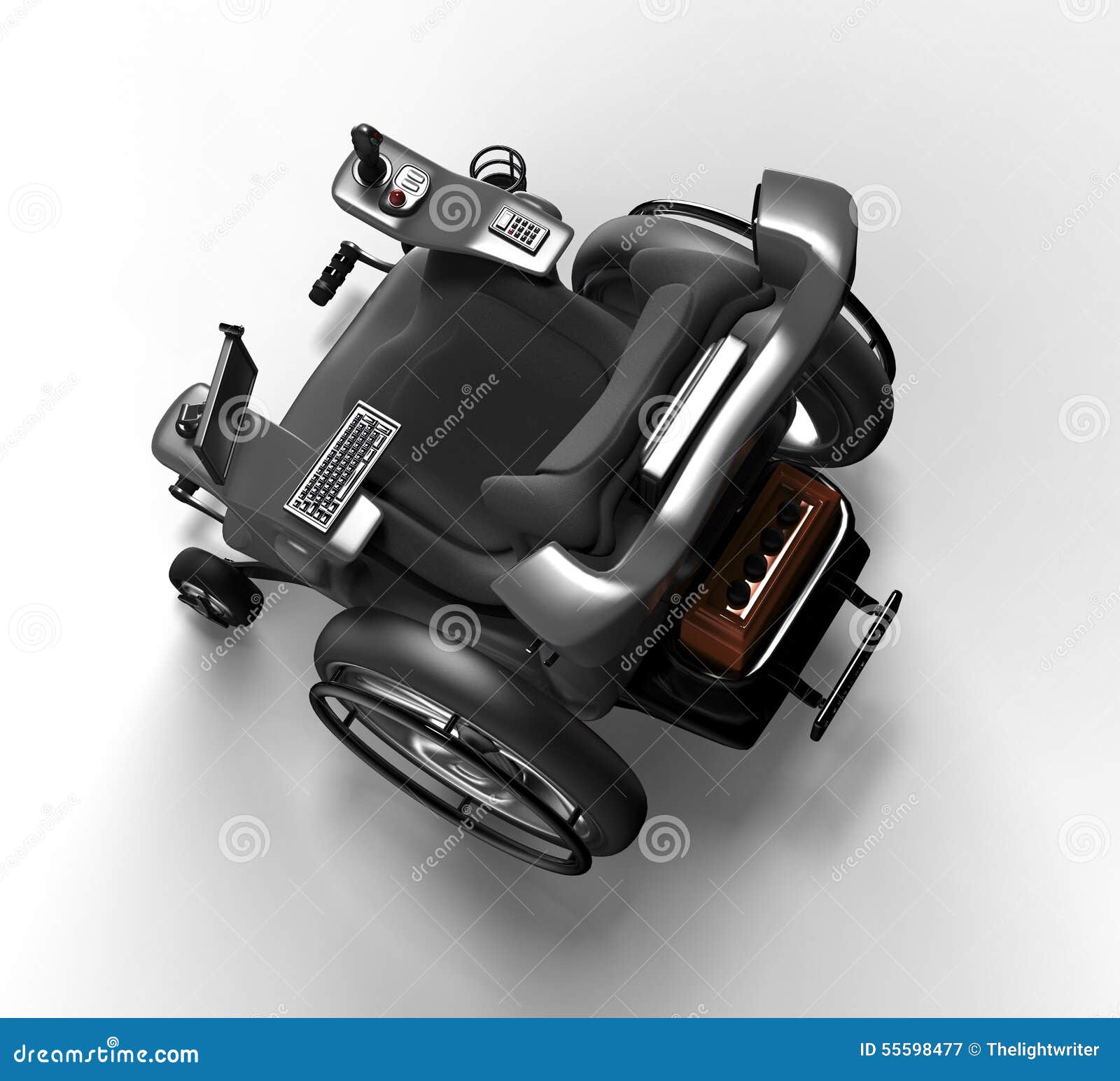 High Tech Electric Wheelchair Isolated on a White Background Stock ...