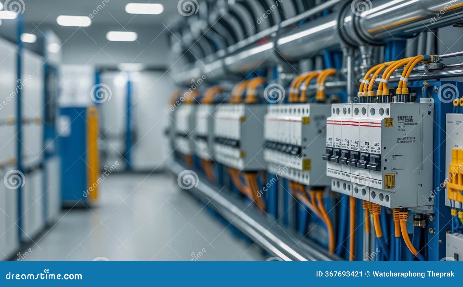 High-Tech Electrical System With Circuit Breakers Royalty-Free Stock ...