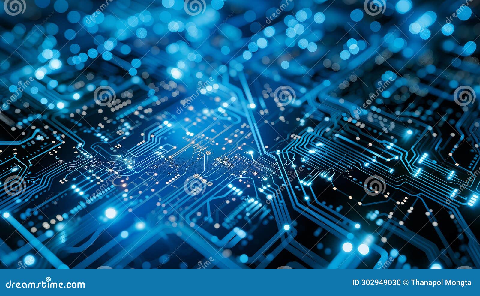 High Tech Electronic Circuit Board Background, Stock Illustration ...