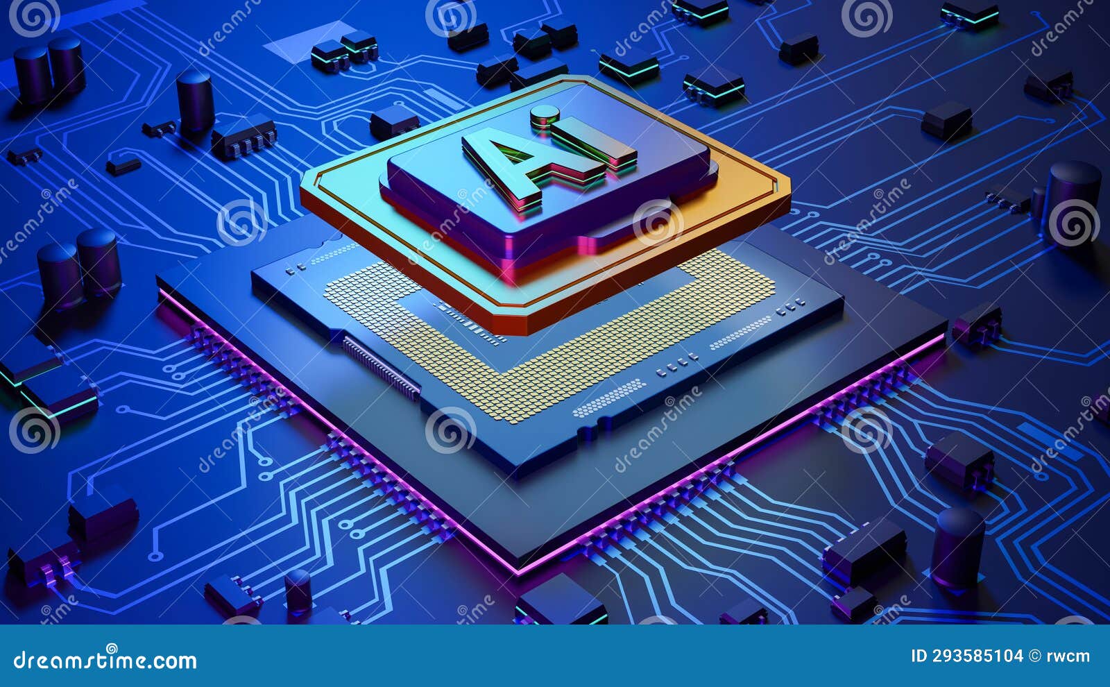 High Tech Electronic Circuit Board, Powering the Future with AI Chips ...