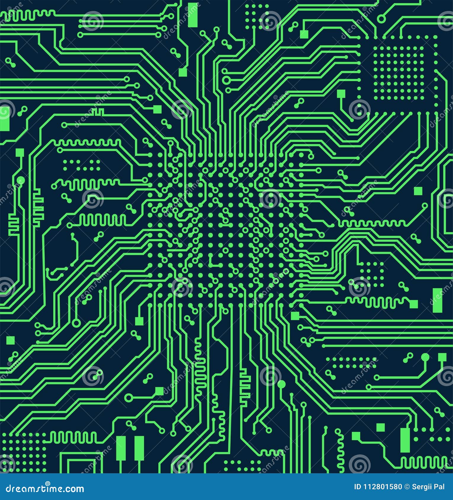 High Tech Electronic Circuit Board Vector Background Stock Vector ...